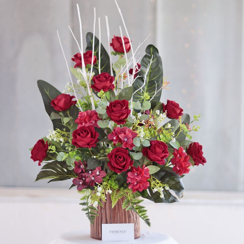 Arreglo Floral Artificial de Rosas Rojas en Puebla – Fiorence Puebla